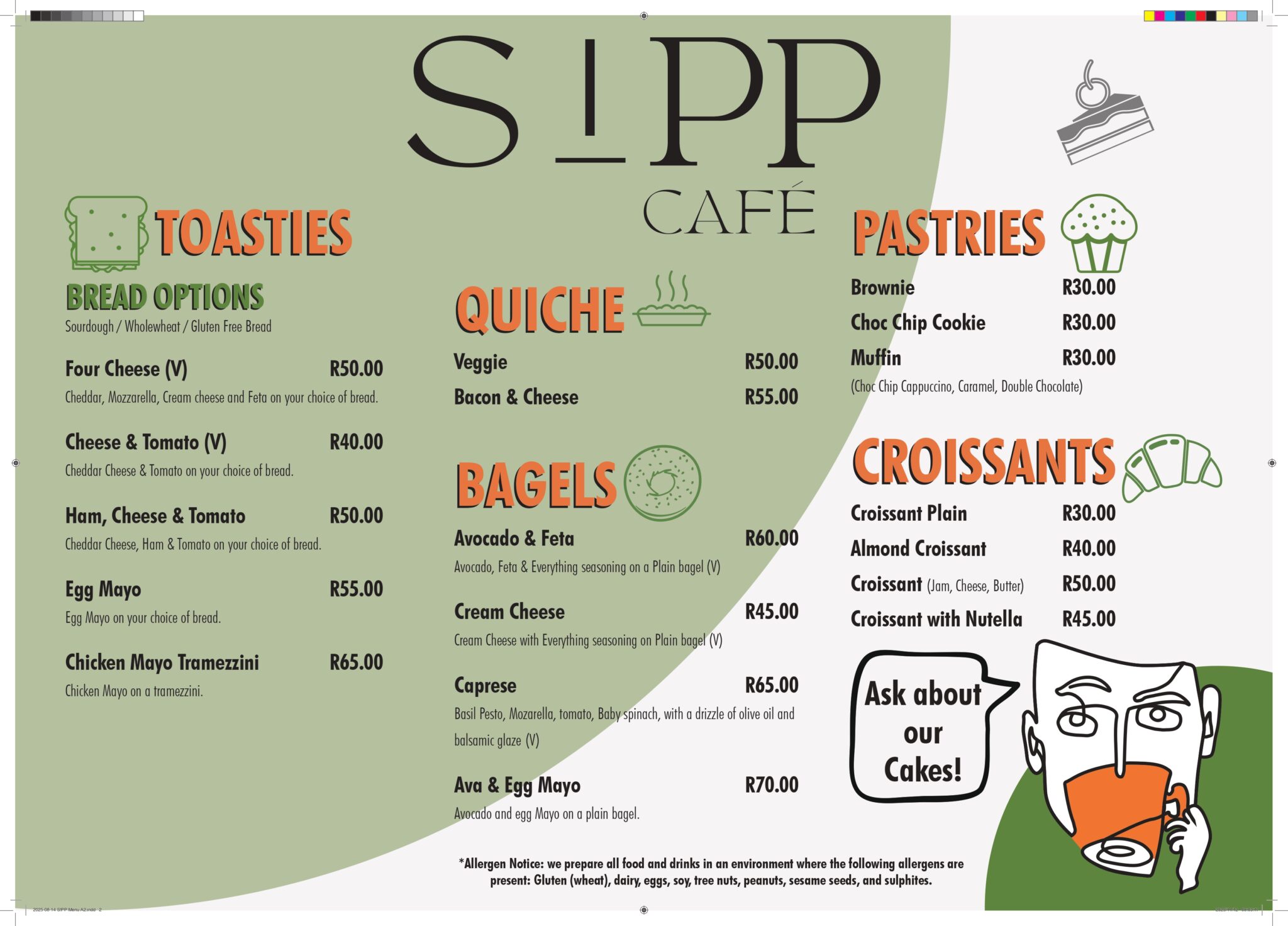 Our Menu – Fresh Coffee, Pastries & More | Sipp Cafe